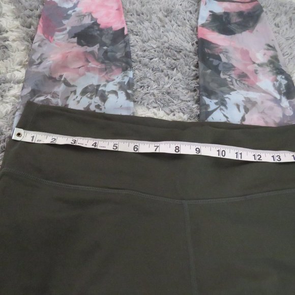 Fabletics | Pants & Jumpsuits | Fabletics Greenfloral Mesh Leggings Xl ...